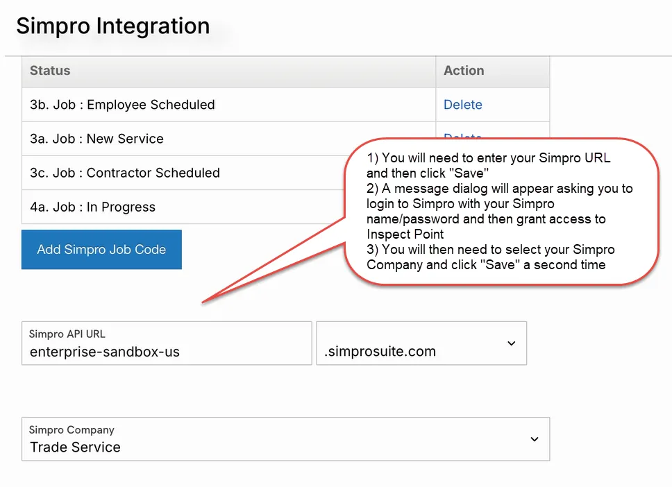 Simpro Integration Setup & Settings – Inspect Point Help Desk