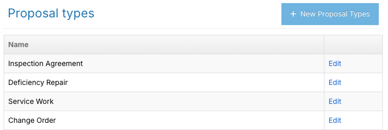 How to Create Proposal Types – Inspect Point Help Desk