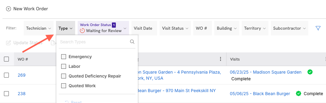 How to Create, Manage, and Use Work Order Types – Inspect Point Help Desk