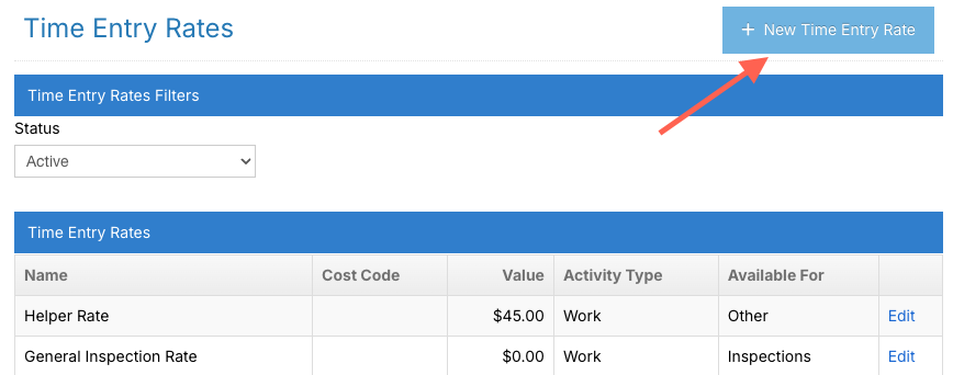 How to Setup Time Entry Rates – Inspect Point Help Desk