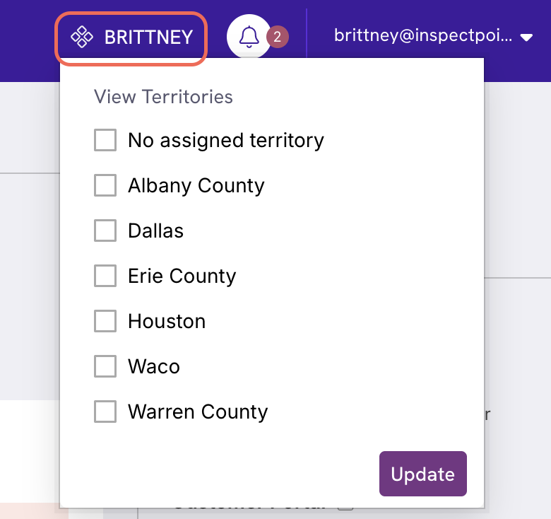 Feature Overview: Territories – Inspect Point Help Desk