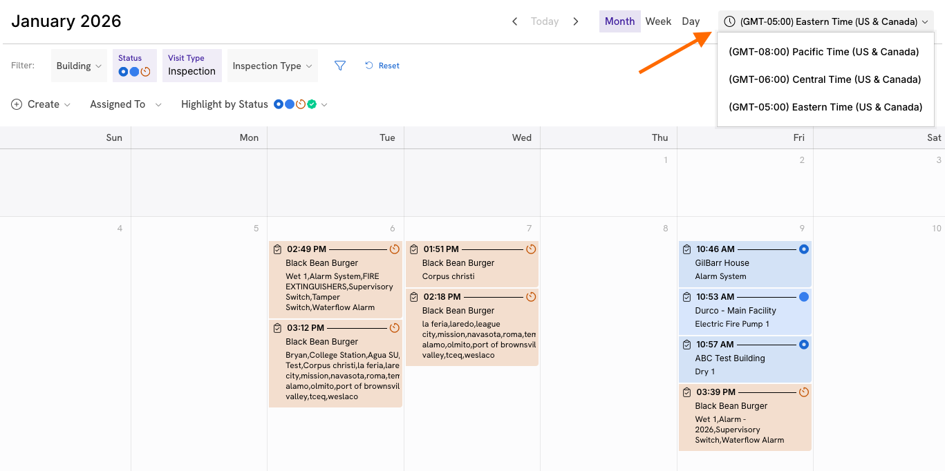 How to View Visits in Different Timezones – Inspect Point Help Desk