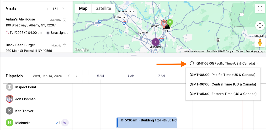 How to View Visits in Different Timezones – Inspect Point Help Desk